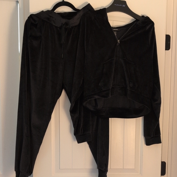 Pants & Jumpsuits | Black Velour Victoria Secret Tracksuit Set | Poshmark